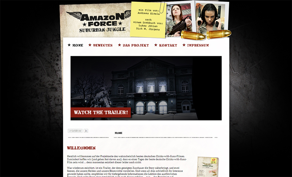 Webdesign: Amazon Force - Projektseite (2011) - aeisele.net aeisele.net